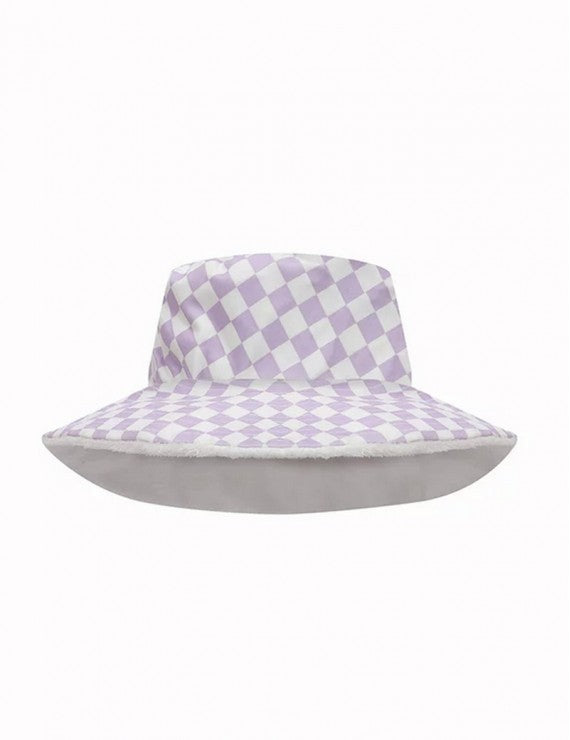 Lilac Checkered Hat – DECLARA